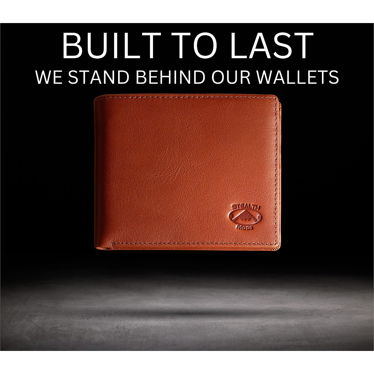 Stealth Mode Leather Bifold Wallet for Men With ID Window and RFID Blocking