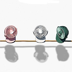 Fjyikj Rechargeable Battery Powered Clip-Fan with Night-light Battery Operated Mini Clip on Fan,Portable Cooling Fan with 3 Speed,USB Desk Fan,Stroller Fan,Fan for Home Office Camping (Green)