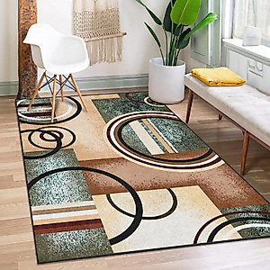 Bribay Area Rug, Washable and Non-Slip 3'x5' Abstract Modern Geometric Living Room Rug, Indoor Entryway Door Mat, Floor Mat Carpet for Bedroom, Kitchen Laundry, Bathroom