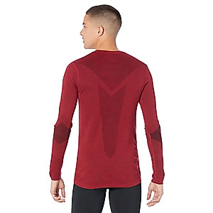Smartwool Men's Intraknit Thermal Merino Wool Base Layer Crew (Slim Fit), Rhythmic Red, Medium