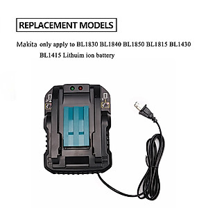 4A DC18RC Li-Ion Battery Charger for Makita 14.4V &18V Lithium-Ion Battery Power Supply for BL1830 BL1840 BL1850 BL1815 BL1430 Power Tools (4A)