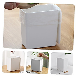OFFSCH Garbage Container Bin Tiny Trash Can Tiny Desk Trash Can Slim Trash Can Garbage Bucket Waste Basket Garbage Can Kitchen Table Garbage Container Wastebasket Office Mini White Pp