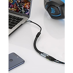 MillSO Headset Adapter CTIA 3.5mm Y Splitter Headphone Jack Splitter Adapter (3.5mm 4 Pole TRRS Male to 2 TRS 3 Pole Female) Compatible for Xbox One, PS4, PC, Tablet, Laptops, phone - 12inch/30CM Gray