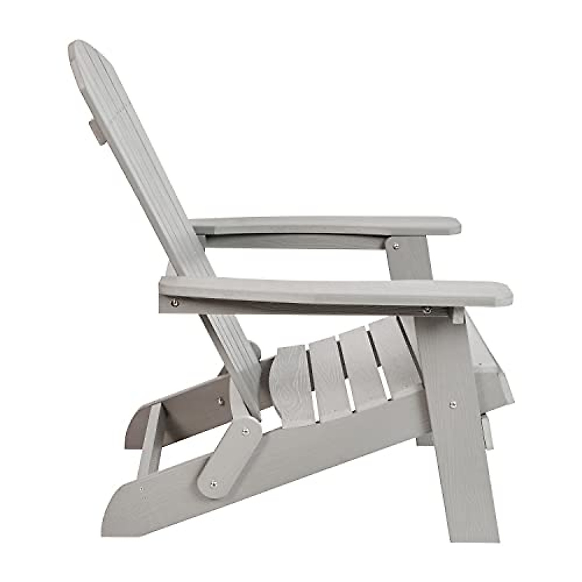 Flash Furniture Charlestown Commercial Folding Adirondack Chair - Gray - Poly Resin - Indoor/Outdoor - Weather Resistant