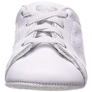 adidas Originals baby boys Stan Smith Sneaker, White/White/Silver Metallic, 3 Infant US