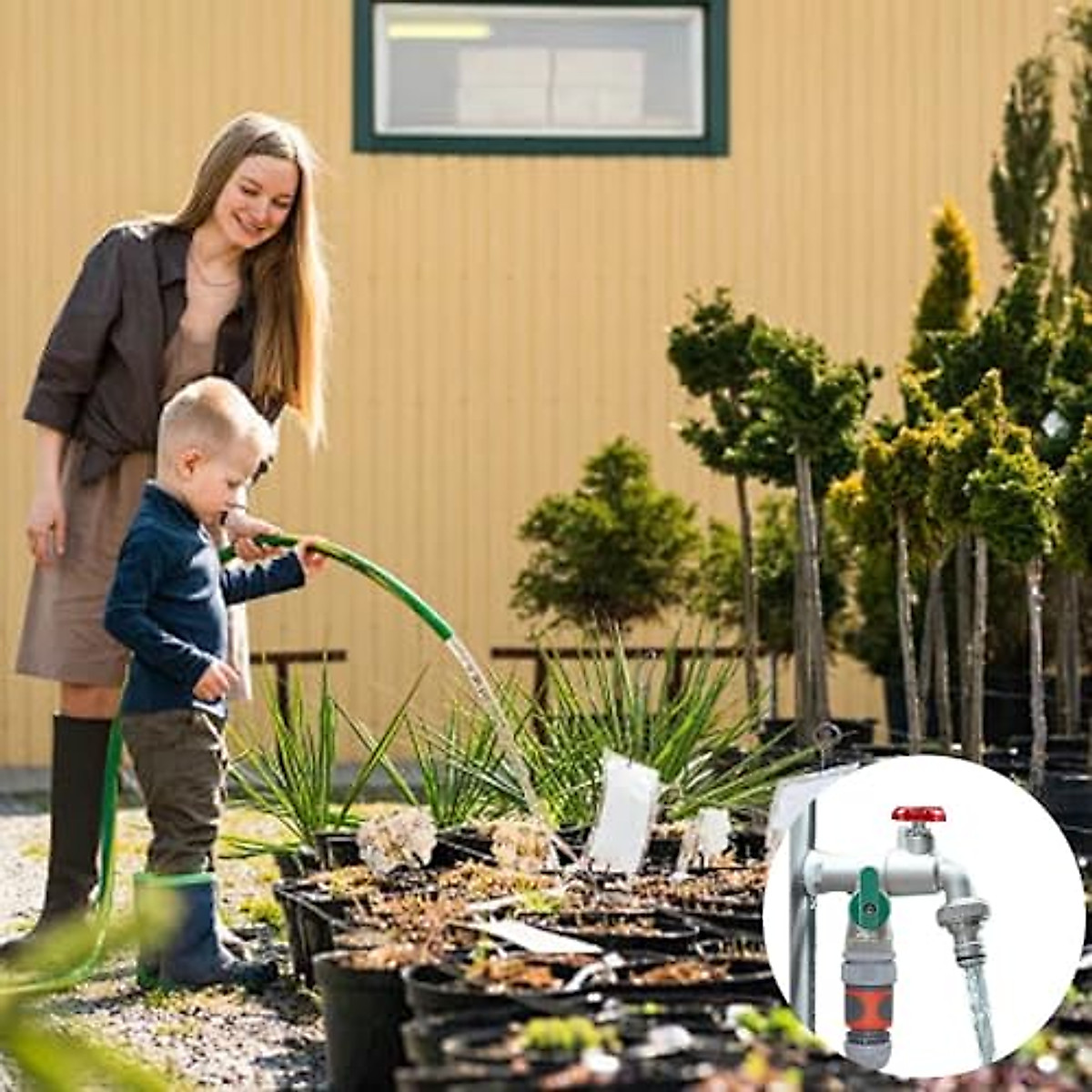 Jaczora 4PCS Red Outdoor Faucet Wheel Handle, Cast Steel Faucet Round Wheel Handle Rustproof Valve Replacement Parts for Garden Spigot