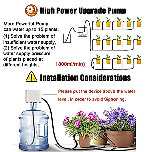 [Upgraded Pump] sPlant Big Power Automatic Drip Irrigation Kit for 15 Potted Plants, Indoor Plants Self Watering System with 30 Day Interval Programmable Timer, Watering on Working Days