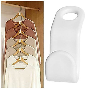 Hawtrytoa 50pcs Space Saving Clothes Hanger Connector Hooks Super Space Saving for Closet Coat Hooks for Hanging,Thicken Space Saving Hangers Clothes Hangers Space Savers (50 White)