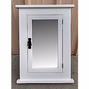 White Mission Recessed Medicine Cabinet/Black Hardware