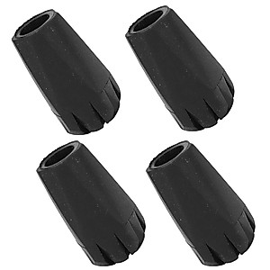 Alomejor 4 Piece Walking Stick Tip Cover Trekking Pole Tip Cover 12mm Hole Diameter Shock Absorbing Adds Grip and Traction