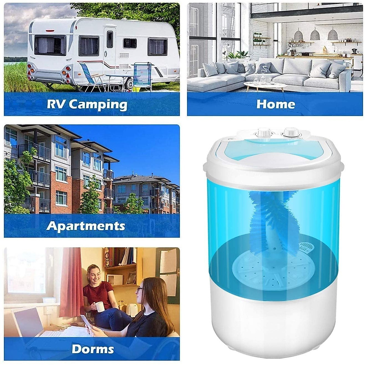 MISMORI Portable Shoes Washing Machine, Mini Portable Washing Machine, Smart Lazy Automatic Shoes Washer, for Apartments Camping Dorms Business Trip College Rooms