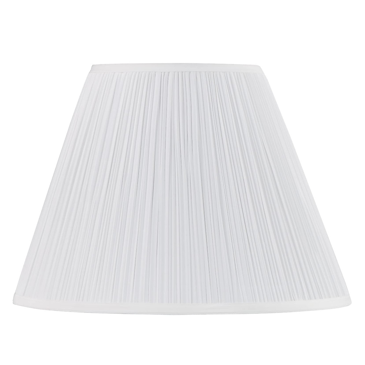 Aspen Creative 33138, Mushroom Shaped Pleated Traditional Spider Construction Lamp Shade, White, 7" Top x 17" Bottom x 13" Slant Height