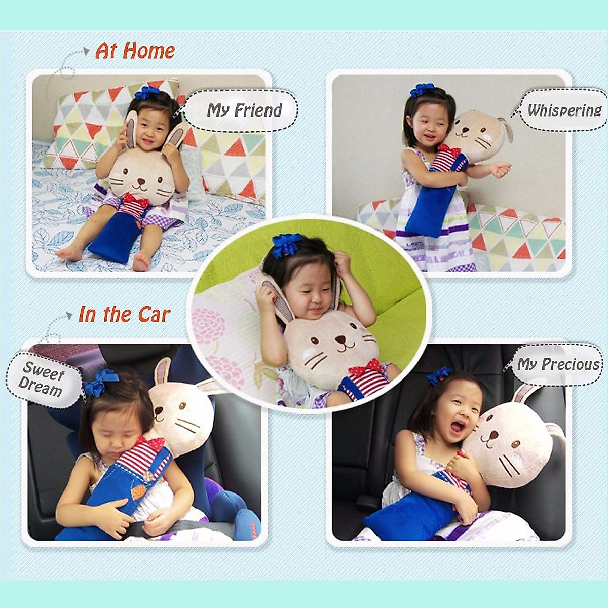 Car Seat Strap Shoulder Pads Covers for Kids Child - Safety Belt Pillow Fox