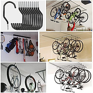 Menecor 12PCS Heavy Duty Bike Storage Hooks Bicycle Wall Mounted Hooks Large Screw Hooks for Wall,Ceiling