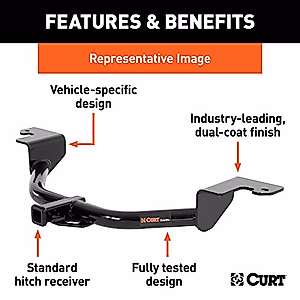 CURT 121363 Class 2 Trailer Hitch with Ball Mount, 1-1/4-Inch Receiver, Compatible with Select Subaru Outback