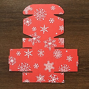 Green Recyclable Cardboard Small Gift Mailer Boxes for Shipping Packaging Craft Gifts Giving Products (Red and White, 4 x 4 x 2 Inch)