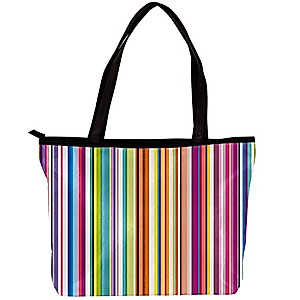 Tote Bag,Shoulder Bag Large Purses and Handbags for Women,Abstract Colorful Striped,Shopping Bags