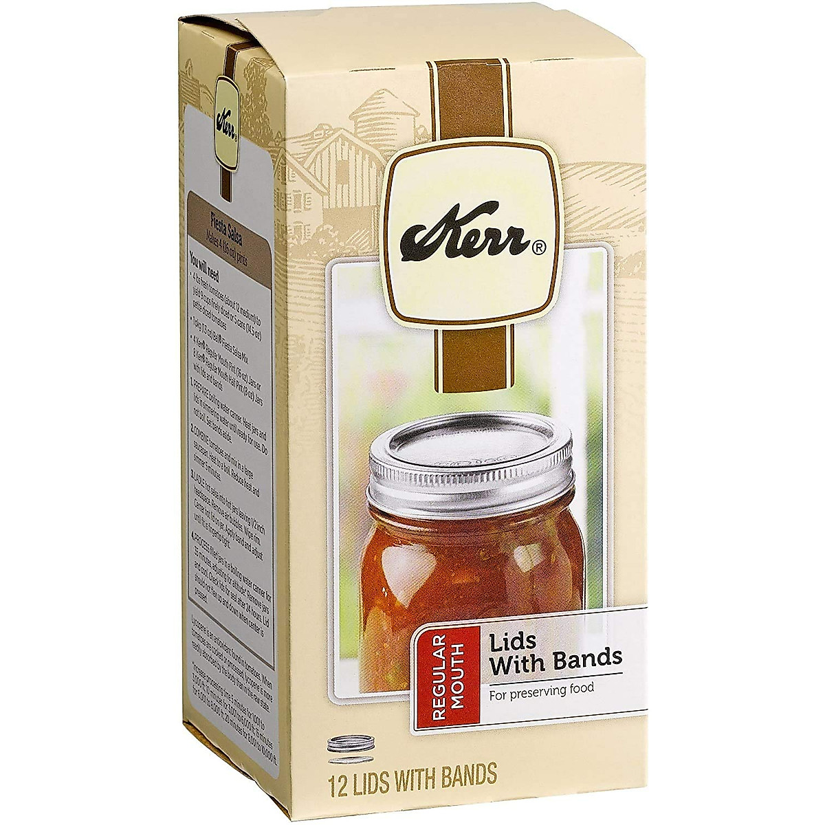 Kerr Regular Canning Jar 1 Dozen Rings and Bands