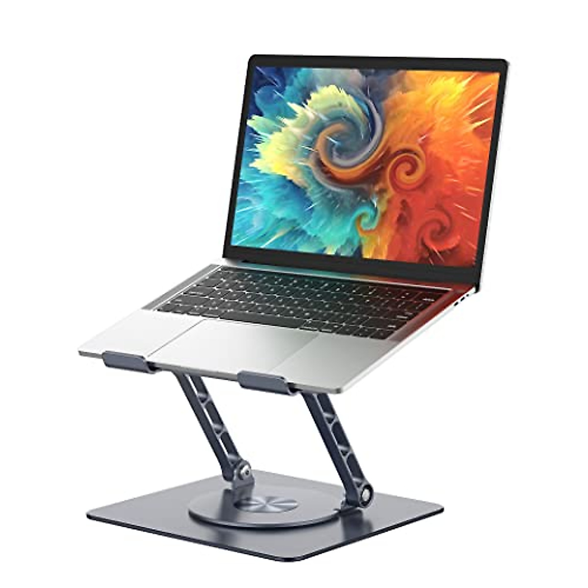 Adjustable Laptop Stand for Desk, Portable Laptop Stand with 360° Rotating Base, Ergonomic Foldable Aluminum Universal Computer Stand Compatible with Dell, HP and 10''-16'' Devices