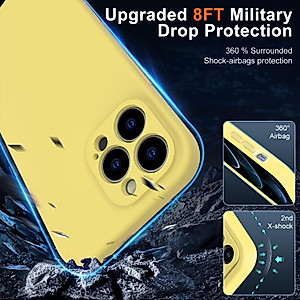 DEENAKIN Magnetic for iPhone 12 Pro Case Silicone with Screen Protector - [Compatible with MagSafe] - Camera Protection - Slim Fit Protective Phone Cover 6.1" for Women Girls - Yellow