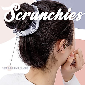 VAGA Cute Scrunchies For Hair 6 Colors Set, Our Hair Scrunchies Hair Elastics Ponytail Holder Pack of scrubchies are Softer Then Hair Ties, A Satin Scrunchie sruchies, Do not Pull Or Snag Thick Hair