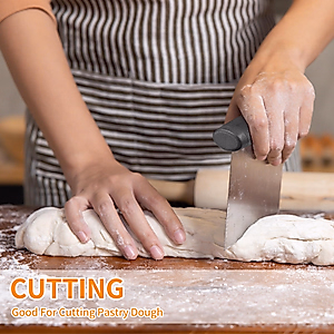 ALLTOP Bench Scraper & Chopper for Kitchen - Ideal Baking Essential Utensil,Stainless Steel Pastry/Dough/Food Cutter Tool for Cake Pizza Bread,Grilling,Cooking - 1 Pack