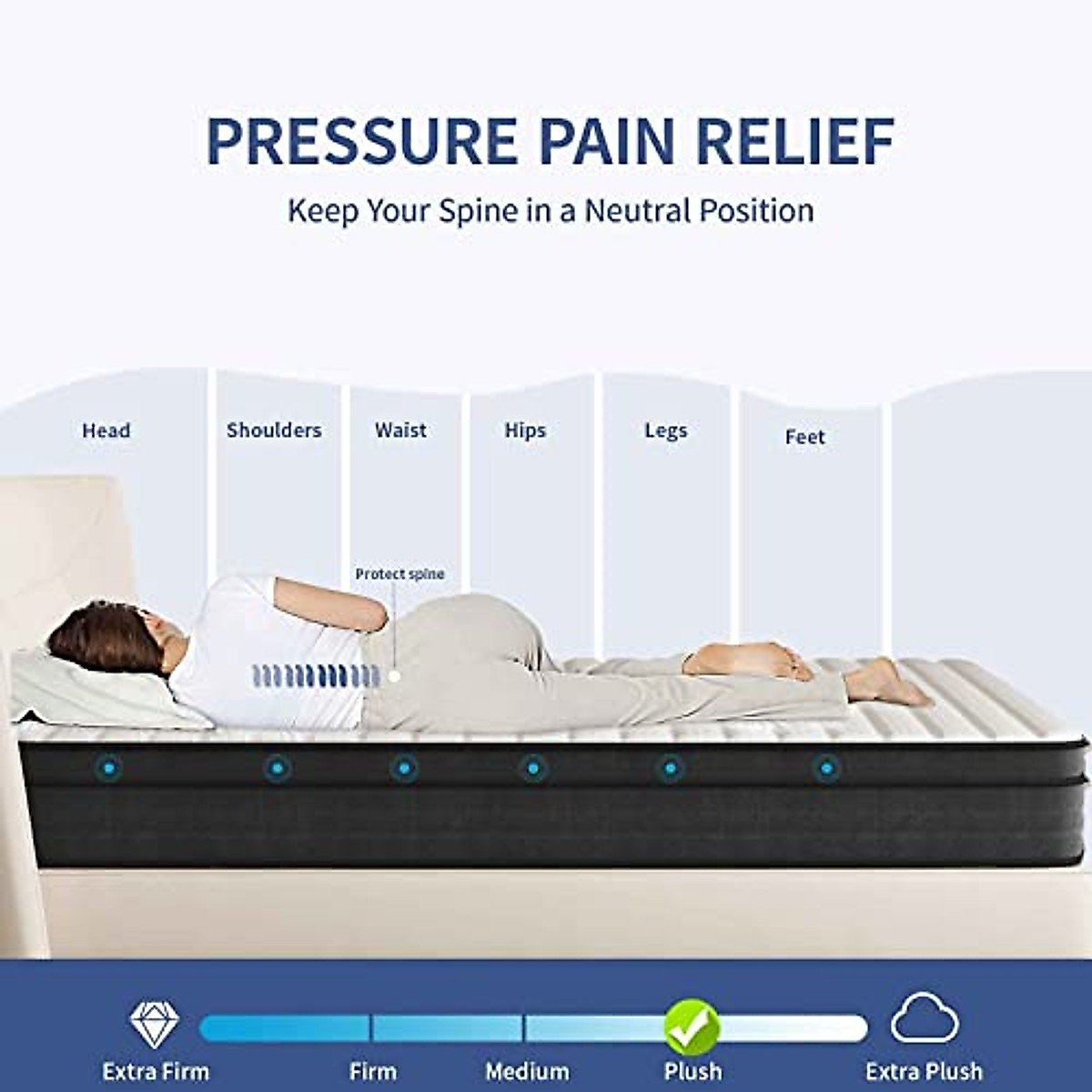 Crayan Queen Mattress, Memory Foam Mattress Queen Size, 10 Inch Hybrid Mattress in a Box with Individual Pocket Spring for Motion Isolation & Silent Sleep, CertiPUR-US, 100 Nights Trial