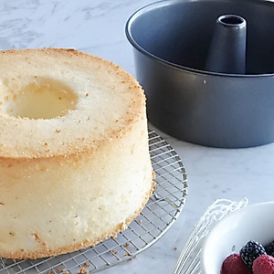 Wilton Advance Select Non-Stick Angel Food Cake Pan, 9.5 Inch, 2-Piece, Steel, Silver