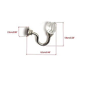 yueton Pack of 2 Vintage Crystal Rose Pattern Wall Curtain Hook Coat Hat Handbags Towel Single Hook Wall Mount Hanger