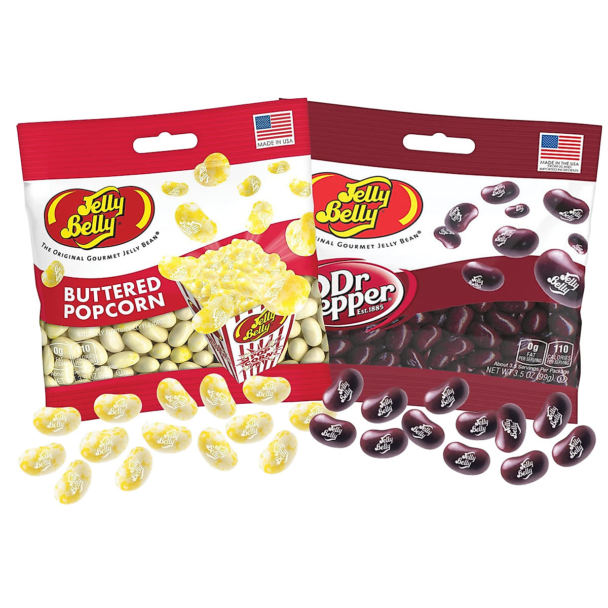 Needzo Movie Night Snack Mix Soda and Buttered Popcorn Jelly Beans, Gourmet Chewy Candy for Boys or Girls, Shareable Bagged Candies, Pack of 2