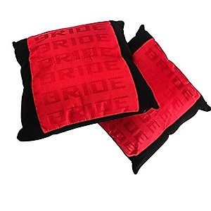 2PCS JDM BRIDE Gradation RED Comfortable Cotton Throw Pillow Car Cushion For Rest