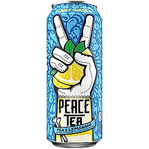 Peace Tea Caddy Shack Black Tea Lemonade Drink, 23 fl oz, 12 Pack