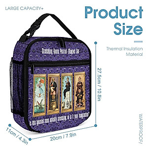 Sazkuyra Halloween Haunted House Haunted Lunch Mansion Lunch Bag Neoprene Carrying Insulation Cooler Cartoon Lunch Bags Bento Tote Hot Food Bag for Beach Lunch Box