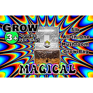 Booming Acres | The Magical 5lb All-in-One Mushroom Grow Bag | Mushroom Grow Kit | Harvest Your own Happiness | Discover The Magic of Growing Mushrooms - 5lb Grow Bag Mushroom Starter Kit