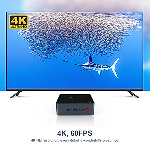 Beelink Mini Pc GK55 8GB DDR4 256GB SSD Intel J4125(4C/4T 4MB Cache Up to 2.7GHz), Mini Computer Supports 4K Dual HDMI Output / 2.4G+5G WiFi/ BT4.0/2.5" HDD Extension/Dual Gigabit Ethernet