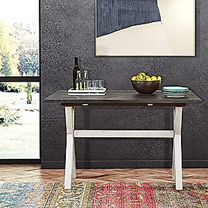 OSP Home Furnishings Kristen Flip-Top Expanding Desk to Dining Table, Charcoal Finish