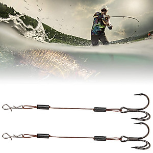 Natudeco No. 6 Triple Fishing Hooks, 6Pcs Tackle Treble Hooks Kit Reusable Barracuda Hook with Barbed Tips for Catching Barracuda and Other Large Fish