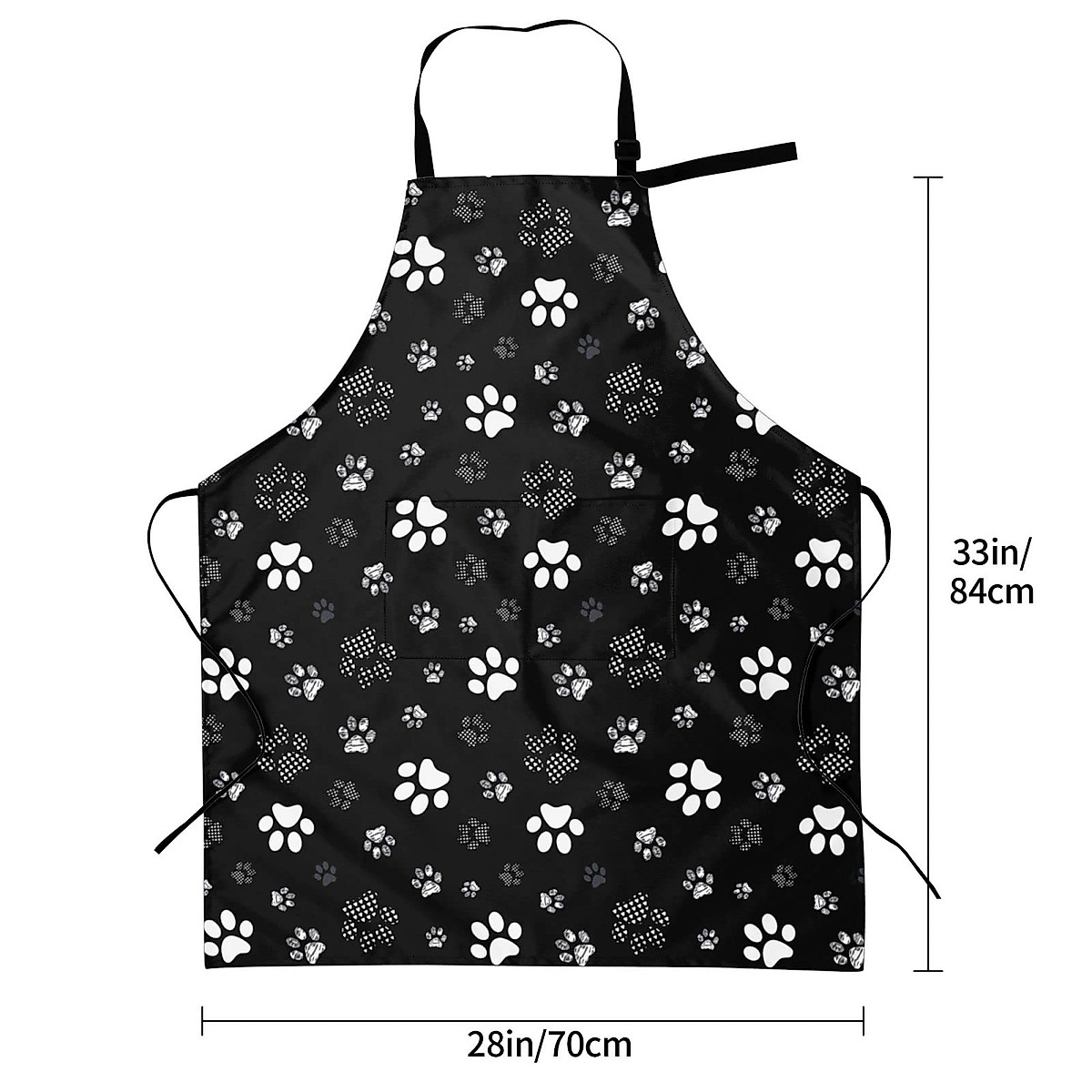 SHAPTOY Dog Grooming Apron Waterproof Funny Animal Dogs Paw Aprons with 2 Pockets for Men Women Cute Pet Bathing Bibs Plus Size Adjustable Kitchen Smock For Groomer Chef Cooking Gardening BBQ