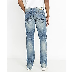 Buffalo David Bitton Men's Relaxed Straight Driven Jeans, Sandblasted Blue Wash Indigo, 36W x 32L