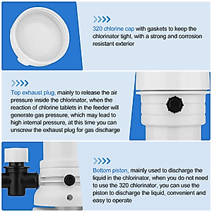 Upgraded 320 Pool Automatic Chlorine/Bromine Inline Feeder Compatible with Rainbow 320 Chlorinator, R171096 Feeder with Complete Accessories, One Year Warranty