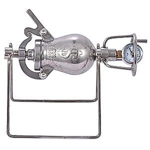 High Pressure Popcorn Maker Machine Mini Stainless Steel Professional Roasting Popcorn Machine Manual Crank Handle Gas Heating Slow Boost with Pressure Gauge for Family Gatherings Study Party Fun