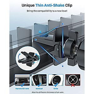 YOSH Mag-Safe Car Mount Air Vent, Car Phone Holder iPhone Magnetic Phone Car Mount Magnet Phone Holder for Cars, for iPhone 14/13/12 Series & MagSafe Case with Double Lock Clip Without Metal Plates