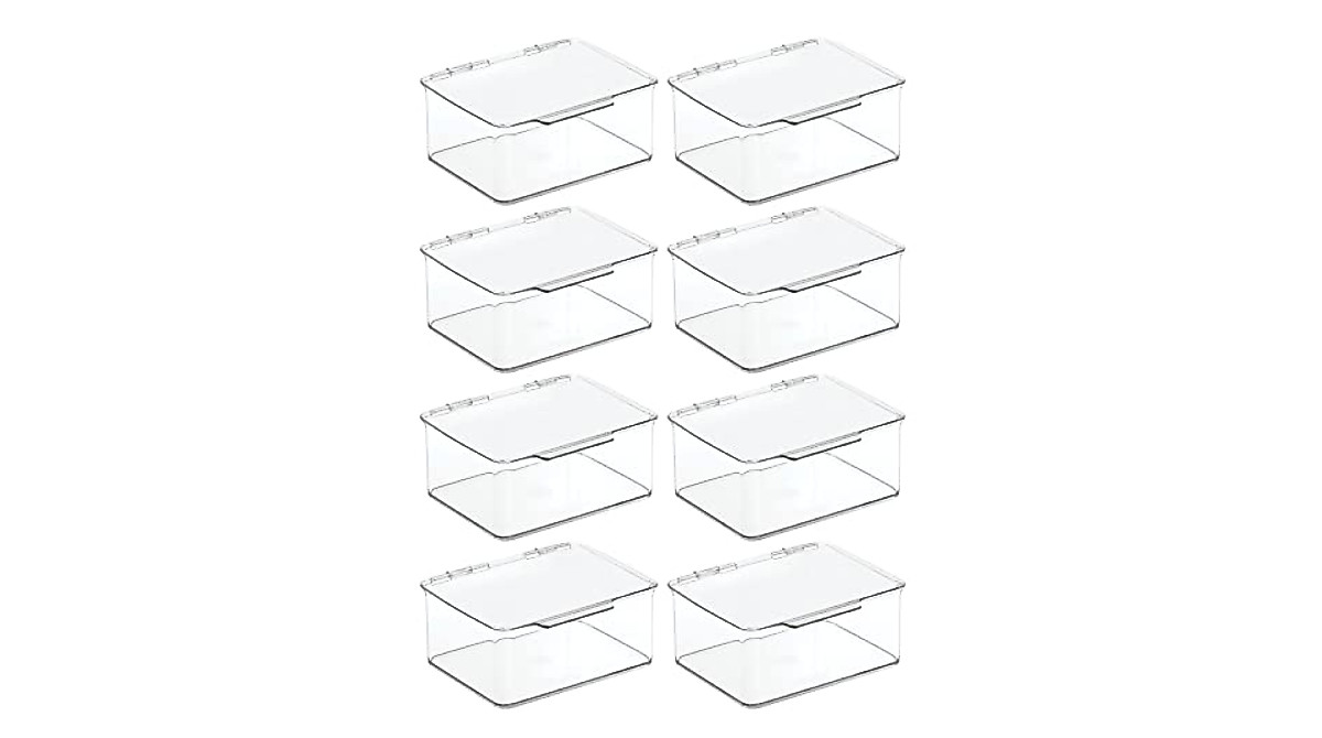 mDesign Small Plastic Office Storage Organizer Boxes - 8 Pack