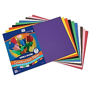 Tru-Ray® Construction Paper, 50% Recycled, Assorted Colors, 12" x 18", Pack Of 50