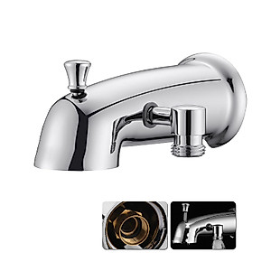 RAINREVIVE All Metal Tub Spout with Diverter for Hand Held Shower, Fits for Threaded 1/2" or 3/4" IPS, Bathtub Faucet with Shower Diverter Universal Tub Diverter Spout, Chrome