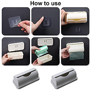 LIANGGEHAIZI Trash Bag Dispenser Roll Holder Wall Mounted Trash Bag Organizer Dispenser Self-adhesive Trash Bag Holder for Bathrooms Toilets Kitchens Study Rooms