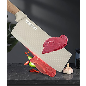 Kitchen Knife Set, 6-Pieces Luxury Wooden Coating Knife Set, Light Wood Grain Handle, Stainless Steel Non-Stick Sharp Blade Chef Knife Set with Cylindrical Knife Block for Gift