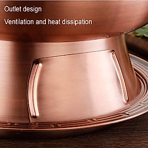 304 Stainless Steel Copper Hot Pot,Old Beijing Charcoal fire Boiler Outdoor Cooker Picnic Cooker Multi-Person Hot Pot,Silver,32cm