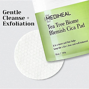 MEDIHEAL Tea Tree Biome Blemish Cica Pad (70 Pads) Korean Manyo Skincare for Sensitive Skin