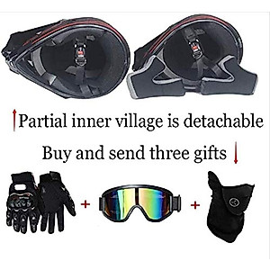 Motocross Unisex-Child Motocross Helmet Kids Youth ATV Off-Road Dirt Bike Motocross Helmet Gear Combo Gloves Goggles for Boys & Girls DOT Approved Motocross Helmet